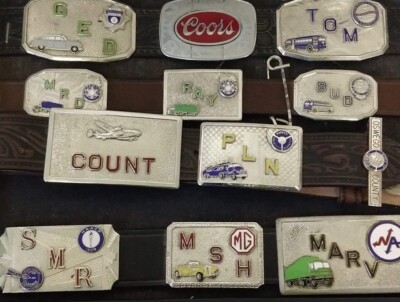 Hook Fast and Enamel Belt Buckle Salesman Sample Set with 12 Buckles ...