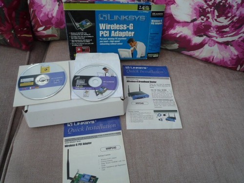 VINTAGE LINKSYS WIRELESS -G PCI ADAPTER BOX, CD'S AND USER MANUALS ONLY ...