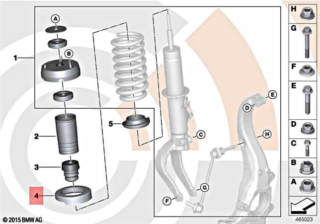 New Genuine BMW X5 X6 Front Upper Spring Pad Insulator OEM 31336857001 ...