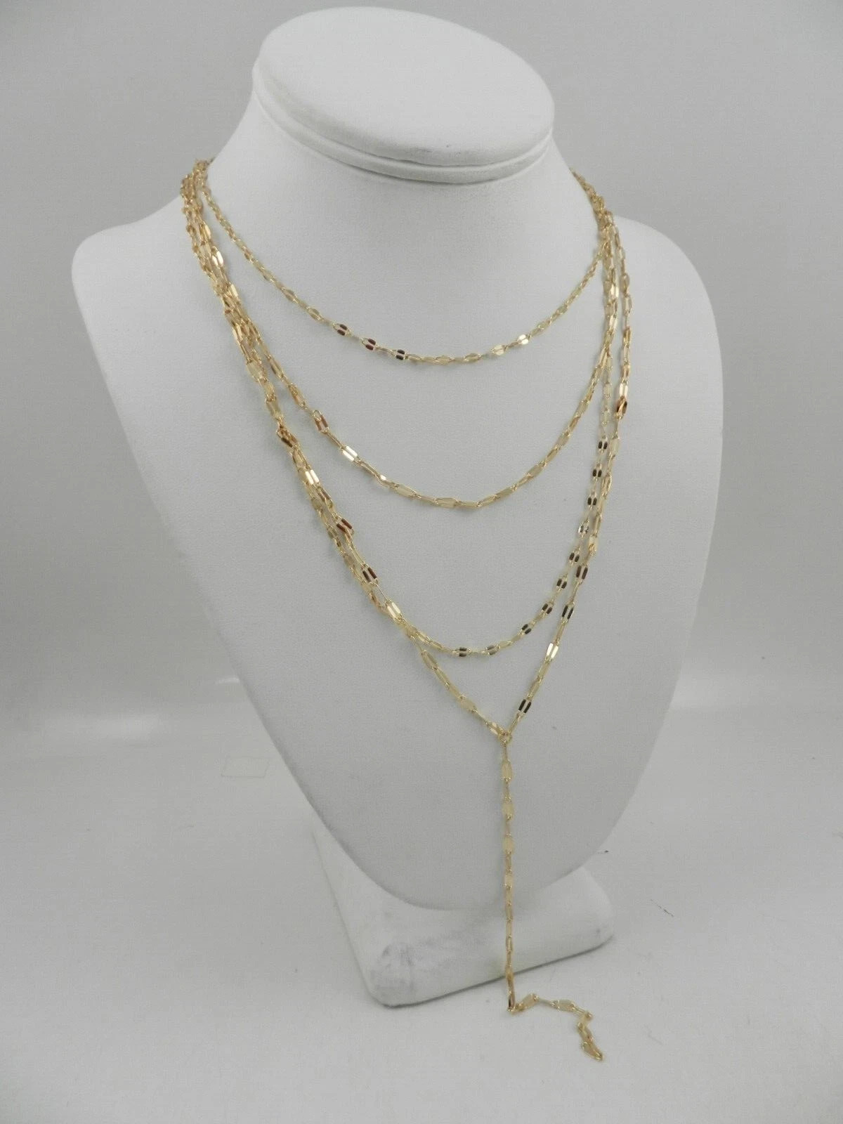I.N.C. INTERNATIONAL CONCEPTS Gold-Tone Shimmer Chain Multi-Row ...