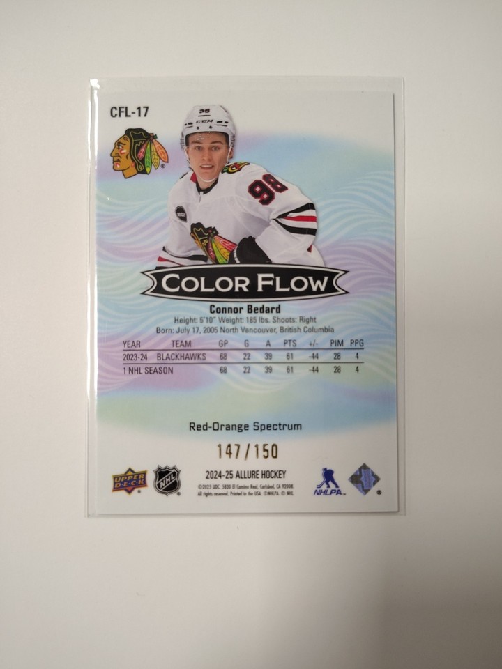 2024-25 Allure Connor Bedard Red-Orange Spectrum Color Flow 147/50 | eBay