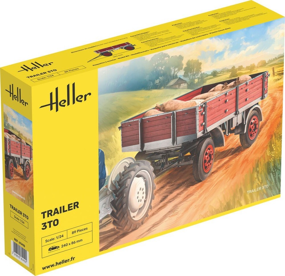 Heller 81410 Trailer 3to Landwirtschaftlicher Anhänger in 1:24 Bausatz ...