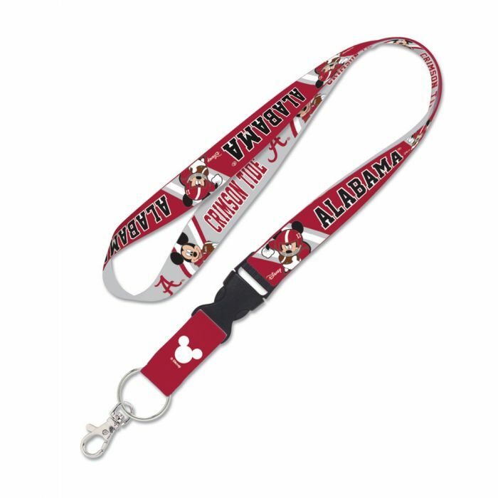 ALABAMA CRIMSON TIDE MICKEY MOUSE LANYARD KEYCHAIN W/ DETACH BUCKLE 1 ...