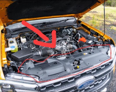 FORD RANGER NEXT-GEN 2022-23 UPPER RADIATOR SHIELD, RAPTOR WT XLT XL ...