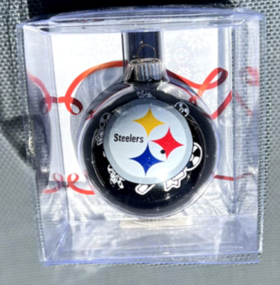 Pittsburgh Steelers Candy Cane Glass Ball Ornament New in Original ...