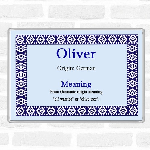 Oliver Name Meaning Jumbo Fridge Magnet Blue | eBay