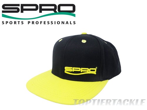SPRO Flat Bill Snapback Fishing Hat - Yellow/Black | eBay