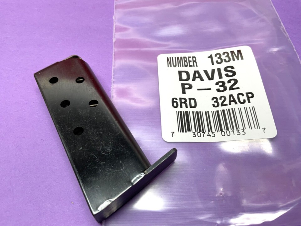 BRAND NEW TRIPLE K - DAVIS - P32 - P .32 ACP BLUED PISTOL MAGAZINE 6 Rd ...