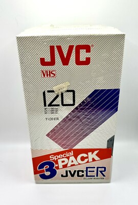 JVC ER VHS Tape 3 Pack T-120 ER Video Cassette | eBay
