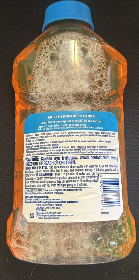 Mr Cleaner Pet Multi Surface Cleaner Household with Febreze Odor and ...