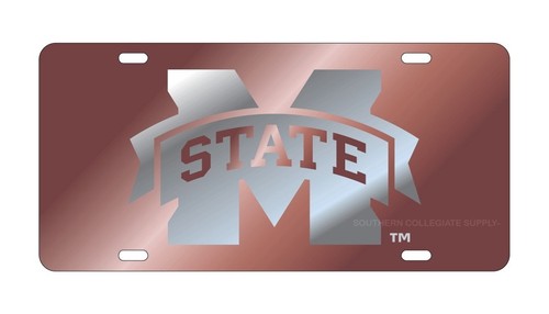MSU MISSISSIPPI STATE UNIVERSITY Bulldogs Mirrored License Plate / Car ...