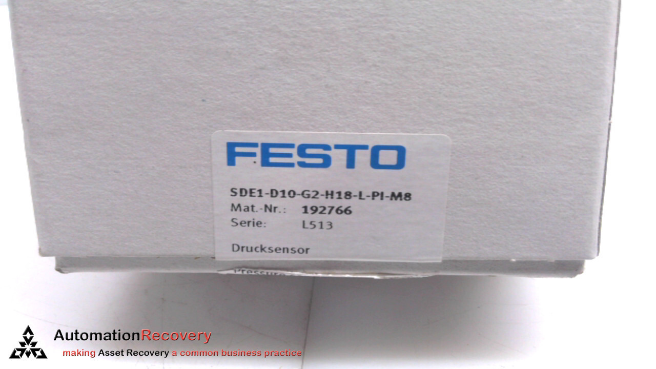 FESTO SDE1-D10-G2-H18-L-PI-M8 PRESSURE SENSOR W/ DISPLAY 192766 #297410 ...