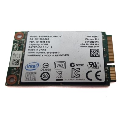 Intel SSDMAEMC40G2 40GB mSATA 3Gb/s SSD Solid State Drive | eBay