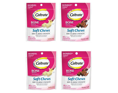 Caltrate Calcium Soft Chew Vanilla Crème/Choclate Truffle, 120 Count ...