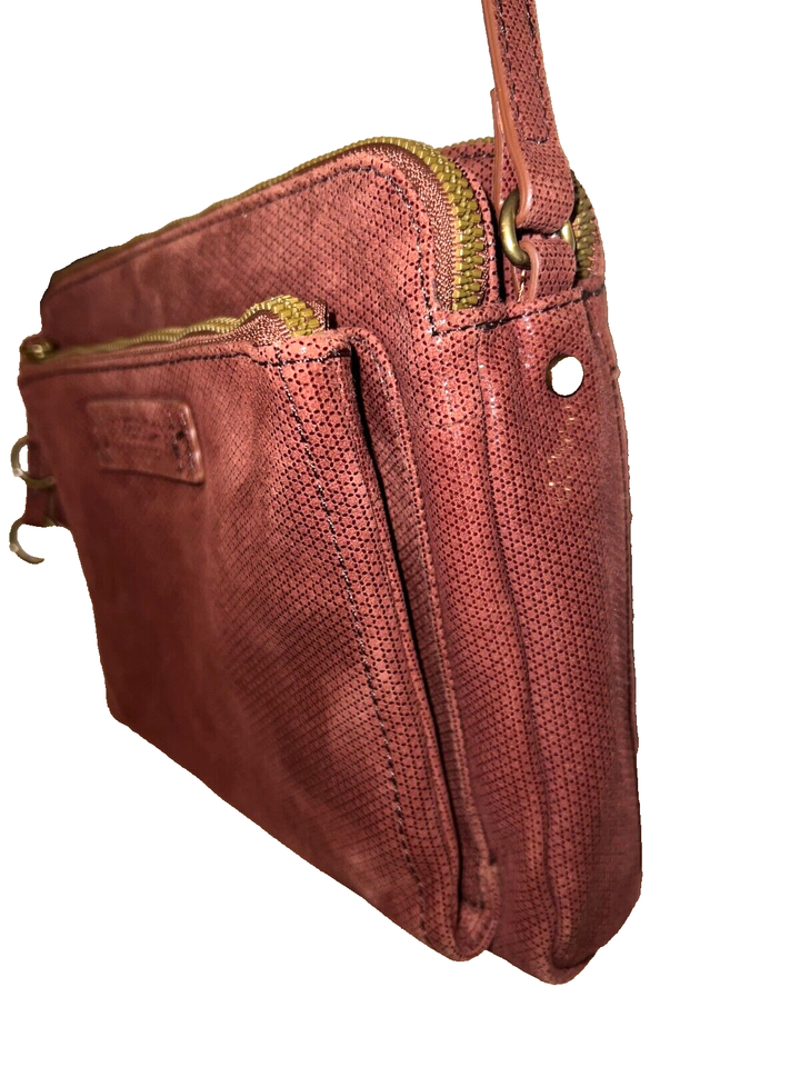 American Leather Co. ALC2592 YORK MULTI ENTRY CROSSBODY BRANDY PIENZA ...