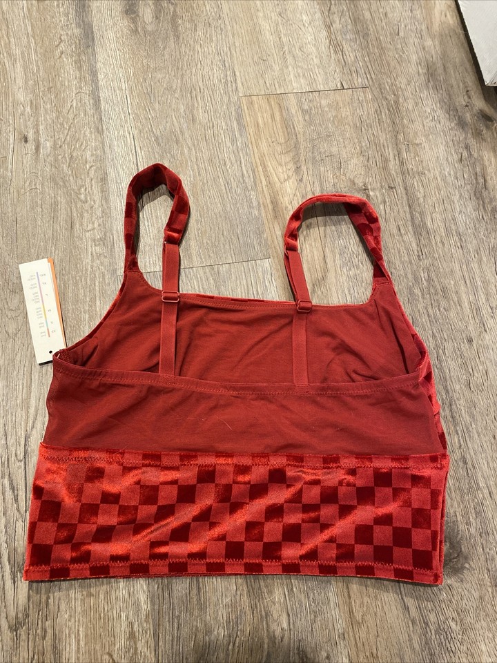 Colsie Women's Holiday Matching Red Checkered Velvet Brami | eBay