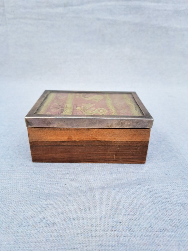 Vintage Sterling Silver Pre-Columbian Textile Wood Trinket Box Peru | eBay