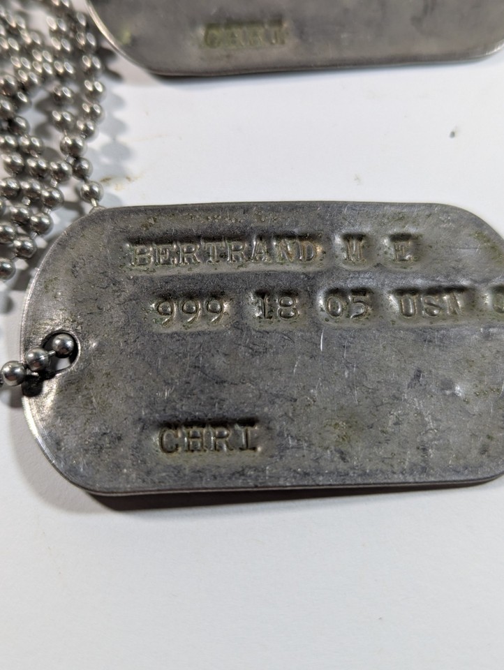 WW2 US Dog Tags 999 18 50 USN Military US Soldier WWll, Authentic Real ...