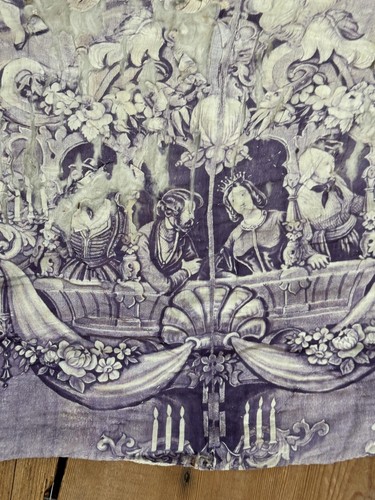 58x48 WEDDING GIFT IDEA antique French toile purple Romantic unique ...