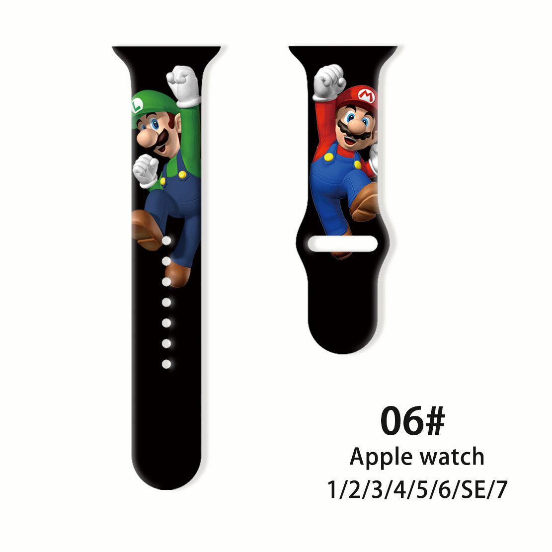 Silicone Mario Watch Band Strap For Apple Watch Series 8 7 6 5 4 3 2 1 ...