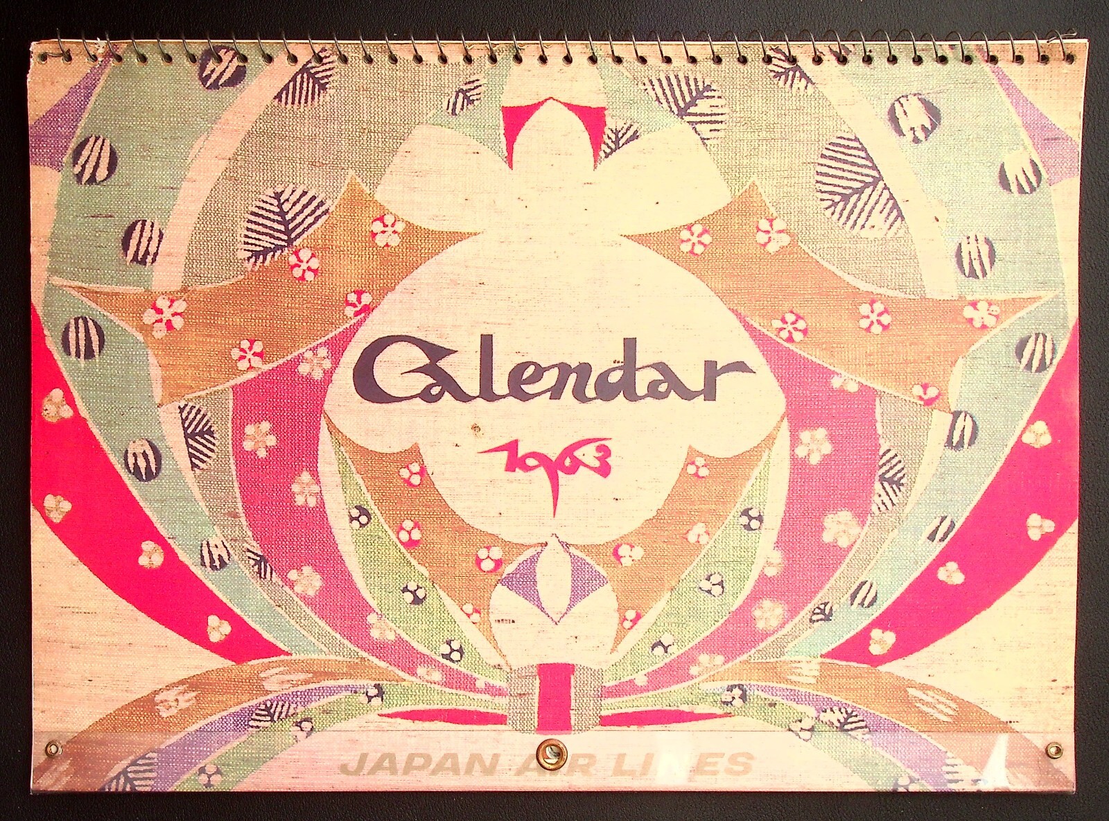 Japan Air Lines JAL Calendar 1963 Spiral Flip 1960s Vintage Unused Art ...