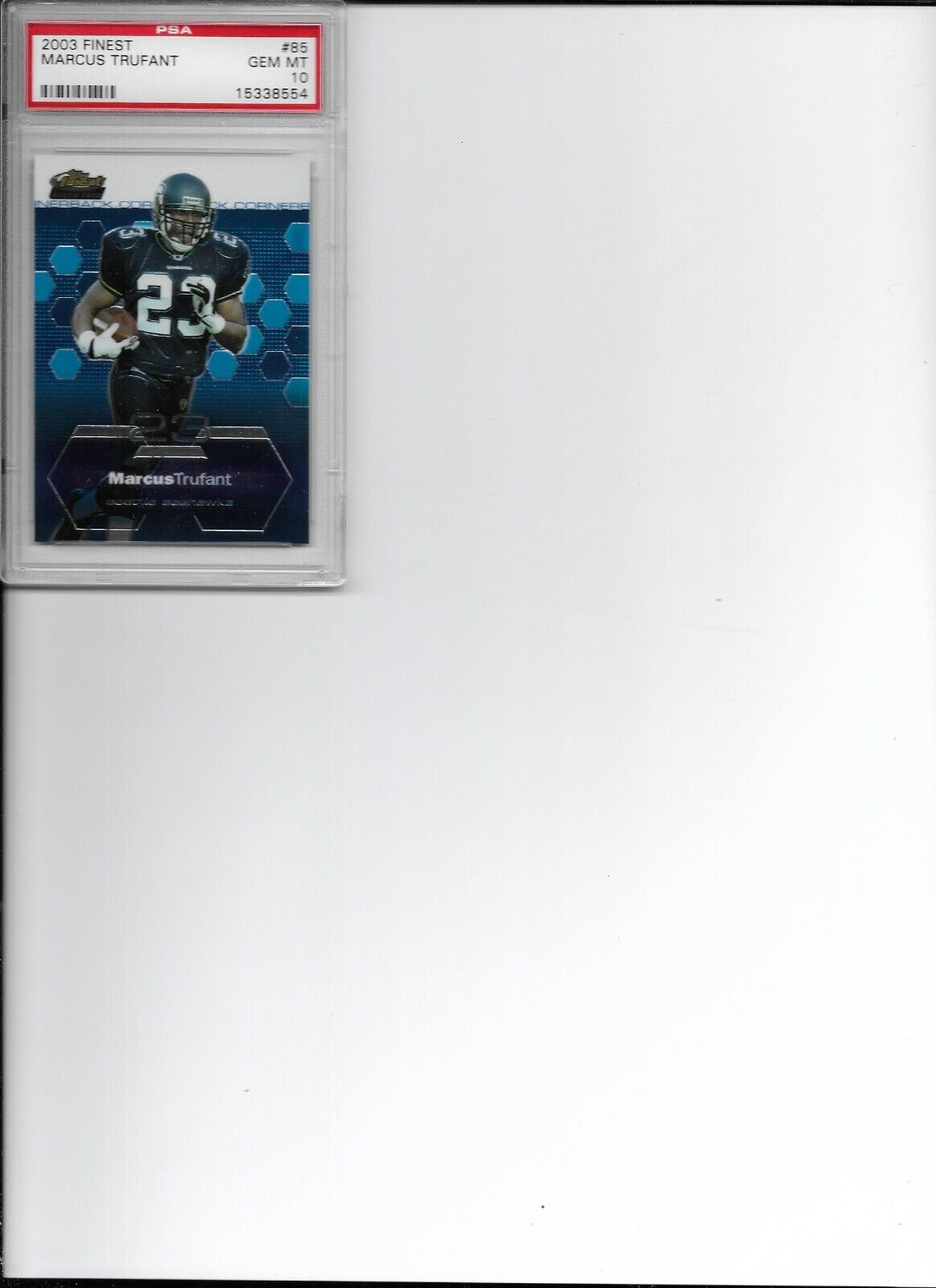 2003 topps finest seattle seahawks marcus trufant rookie psa 10 pop 5 ...