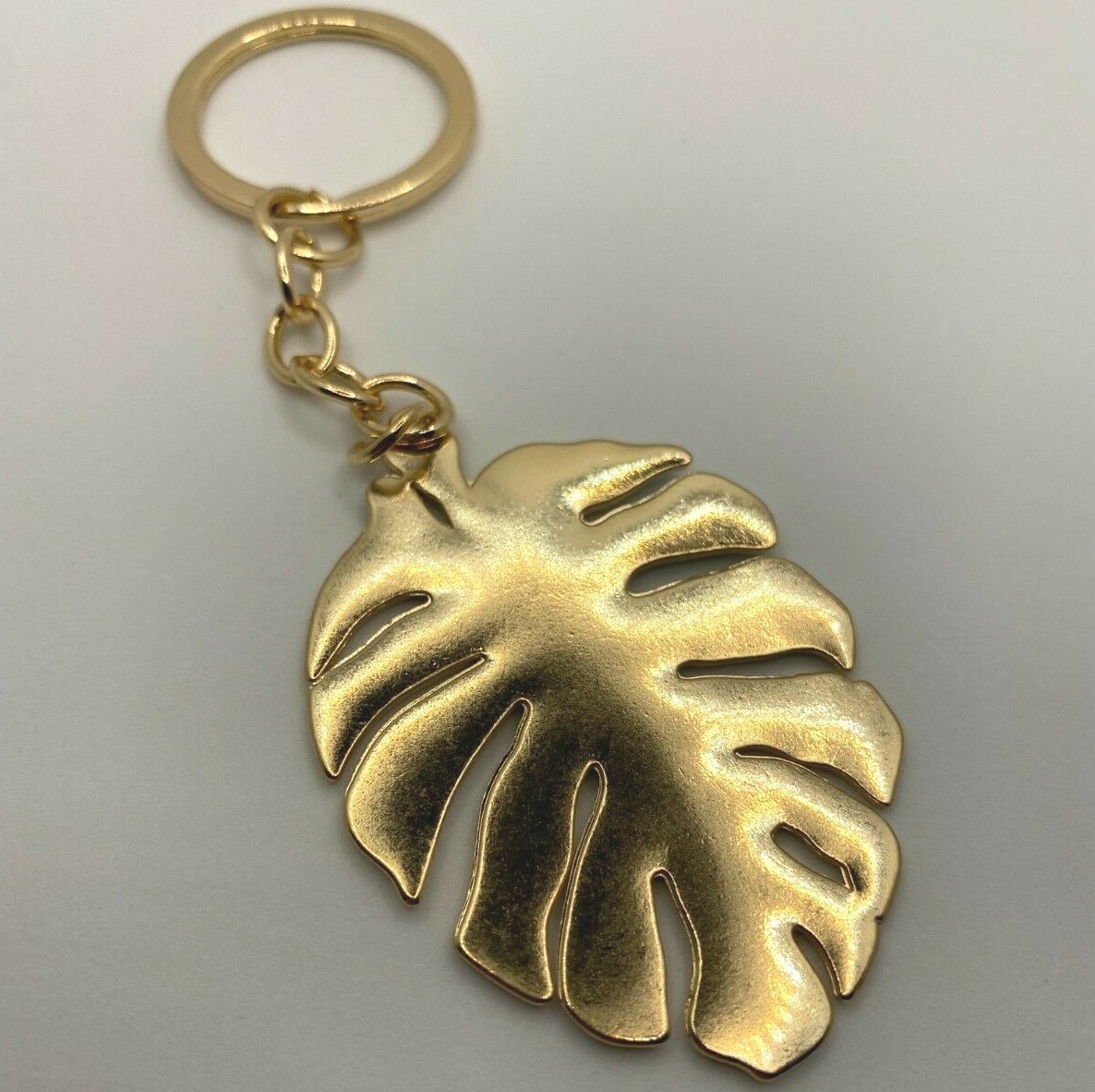 High Polished Gold Color/Enamel Leaf Keychain - Keyring Accessory - New ...