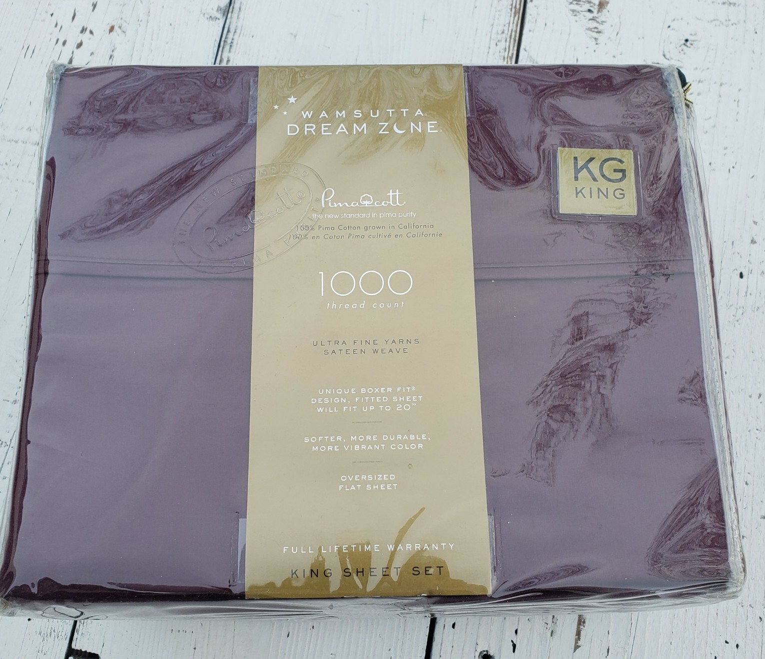 Wamsutta Dream Zone PimaCott King Sheet Set - 46805386 (Solid Mauve ...
