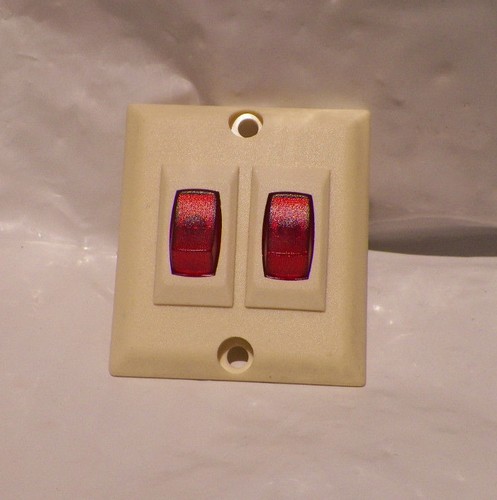 NEW 12V SIGMA RV CAMPER MINI 12 VOLT 2 GANG RED LED ILLUMINATED SWITCH ...