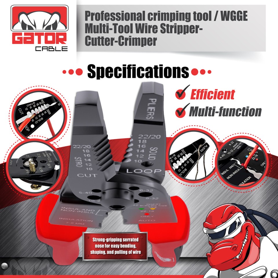 Wire Cable Cutter Crimper Shearer Snipper Pliers Screws Stripper Grip ...