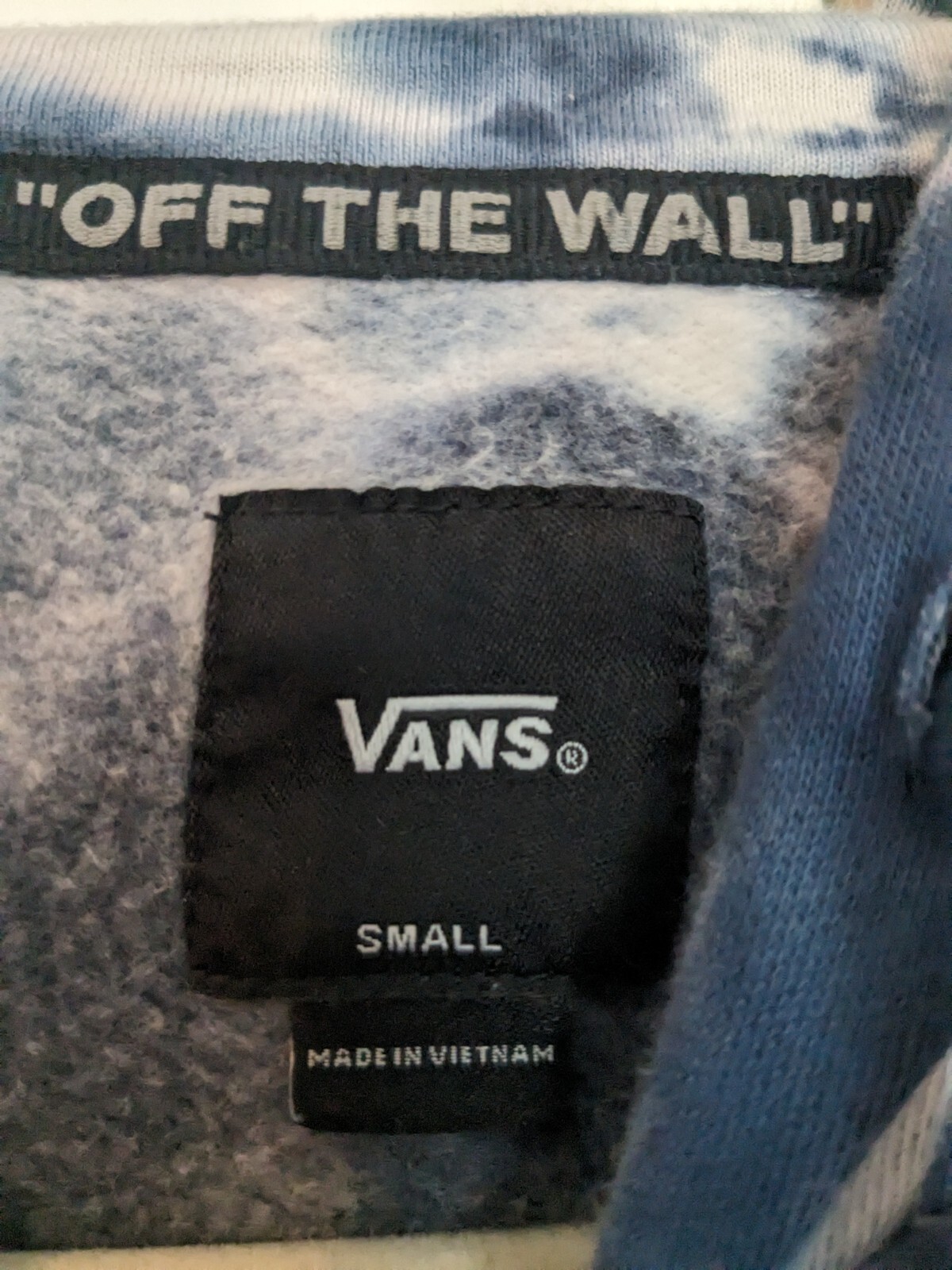 VANS Reverse Applique Logo Tie-Dye Fleece Hoodie Purp… - Gem