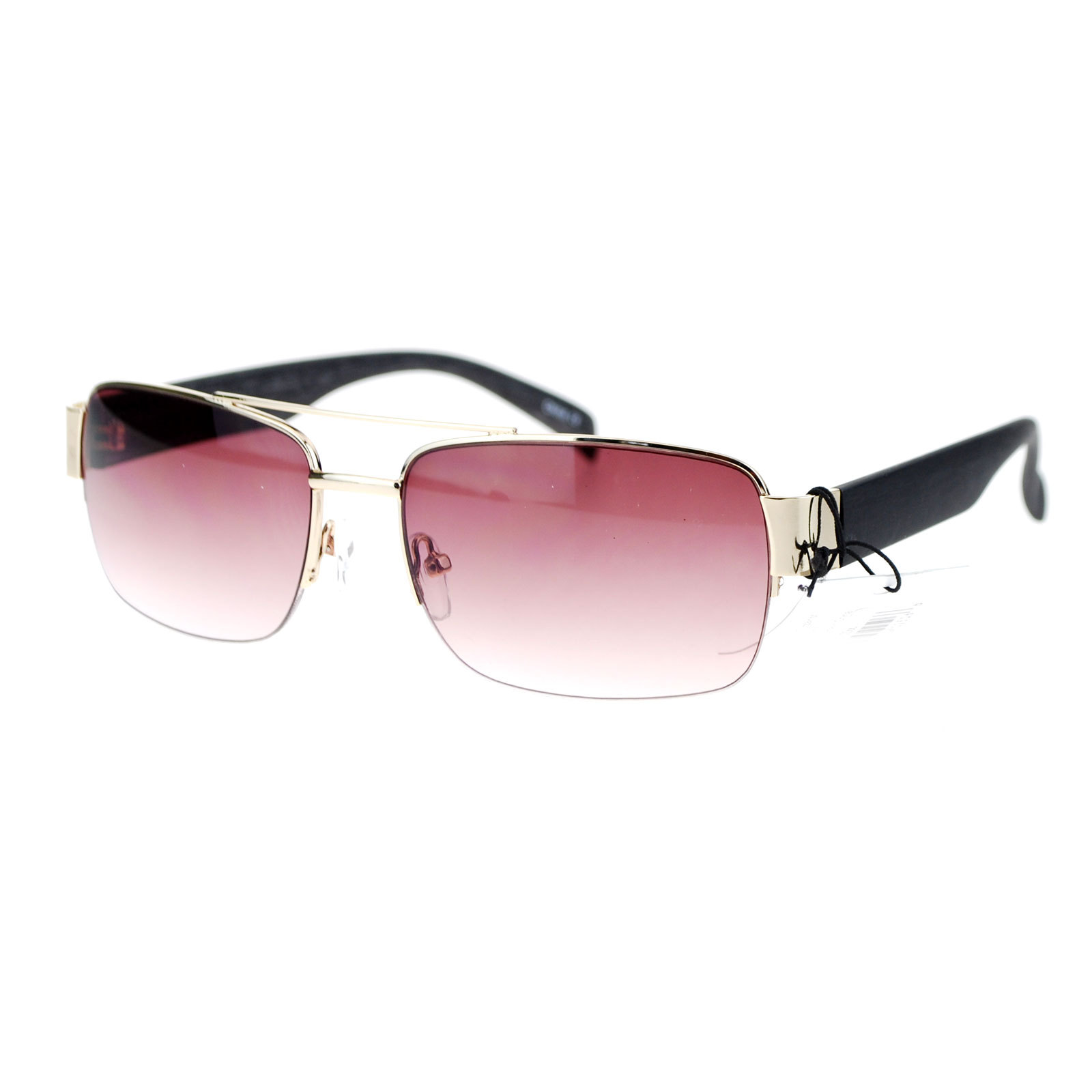 Half Rim Rectangular Frame Sunglasses Flat Top Designer Fashion | eBay