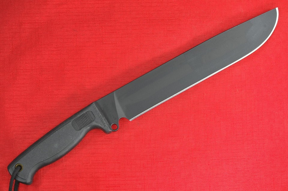 Busse Combat Basic 9 CG .27" Black Coated M-INFI Blade, Black Resiprene ...
