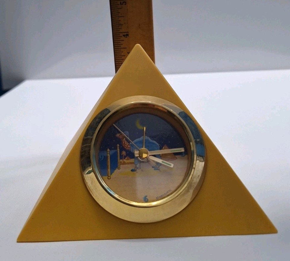 Camel Cigarettes Pyramid Shaped Clock Showing Camel In Pajamas - | eBay