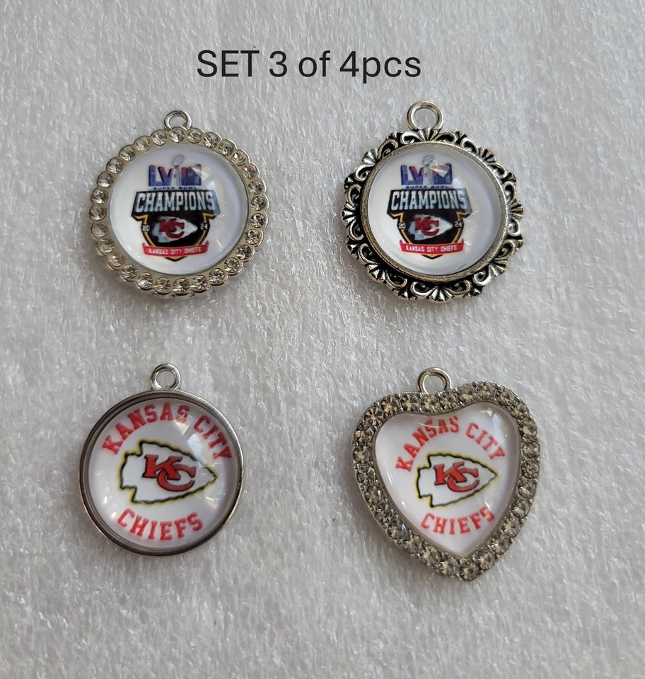 Sale from 2-4 beautiful charms of NFL Champion team KC Chiefs, CZ ...