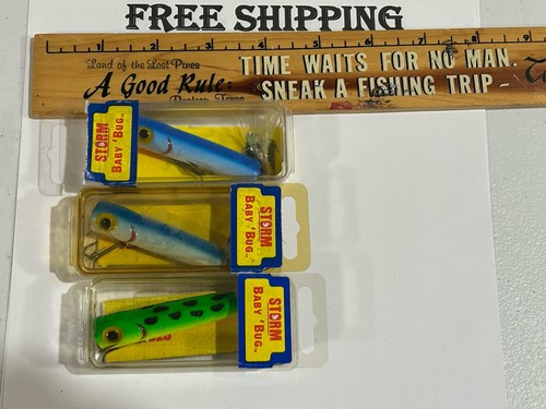 LOT OF 3 Storm Baby Bug Chug Bug Lures Pre Rapala TACKLE BOX FIND ...