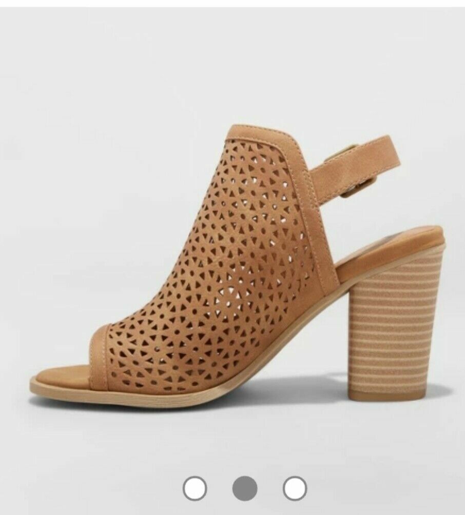 Women's Universal Thread Heeled Sling Back Cut Out Booties Color ...