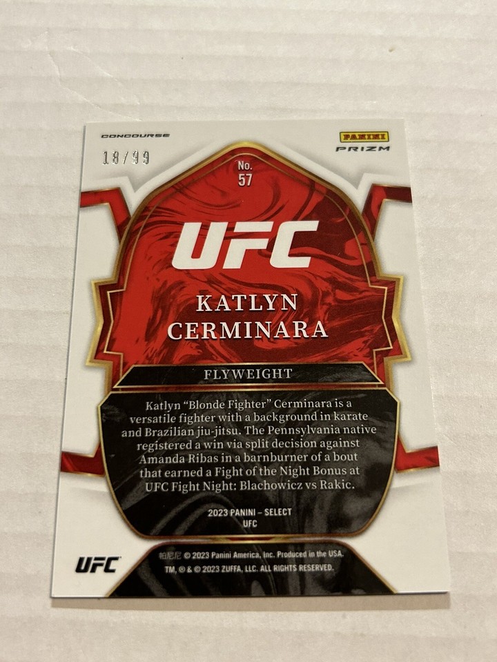 2022 SELECT UFC H2 KATLYN CERMINARA 18/99 RED DISCO PRIZM SP | eBay