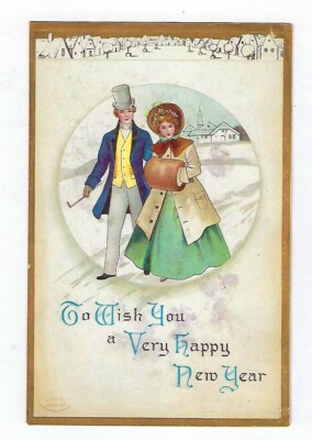 Early 1900's Singed Clapsaddle New Year Postcard Series 2463 Victorian ...