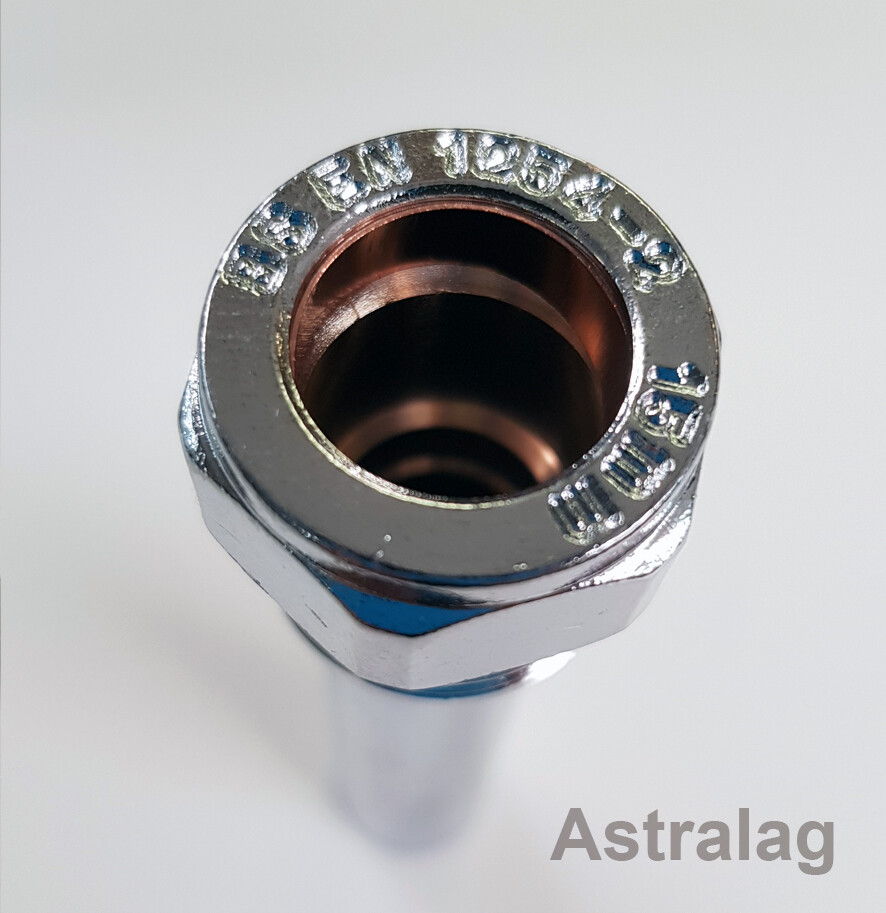 60mm Chrome Radiator Valve Extension Tail - 1/2" TRV (Can be cut down ...