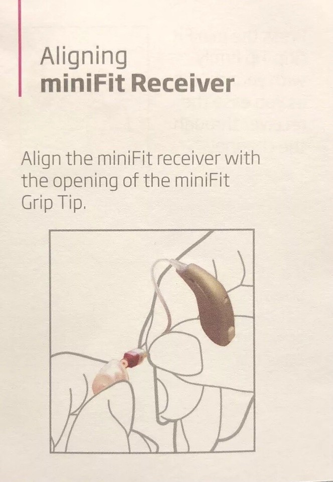 5 miniFit Grip Tips For Oticon Receivers. Size Small Vented. Left Ear ...