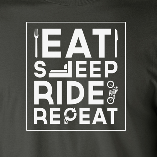 EAT SLEEP RIDE REPEAT bike motorcycle lifestyle biker riding bicycle T ...