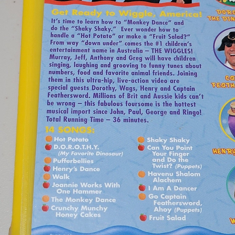 VTG 2000 The Wiggles Yummy Yummy VHS 14 Songs Running Time 36 Min. Ages ...