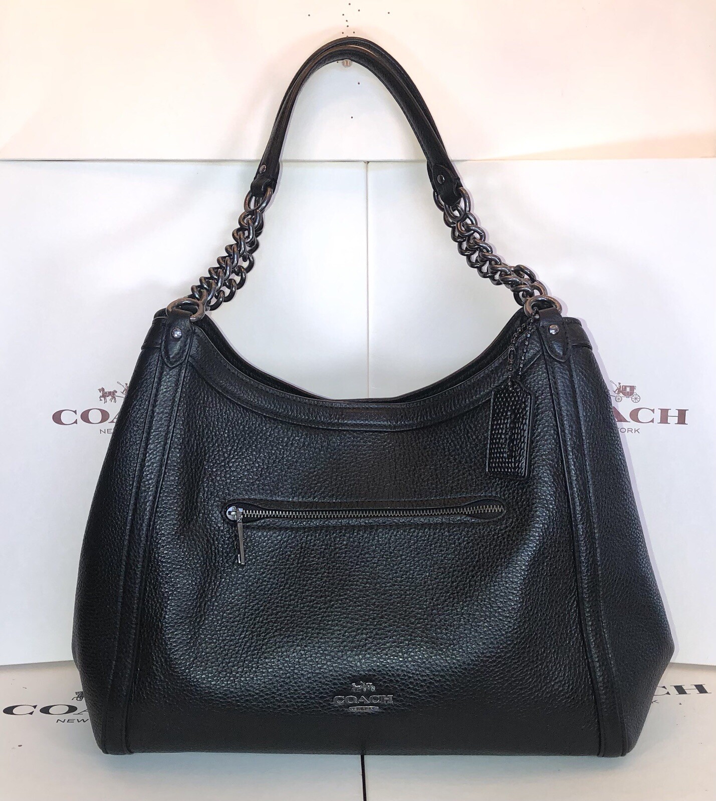 Coach C8532 Kristy Chain Shoulder Bag In Black Soft P… - Gem