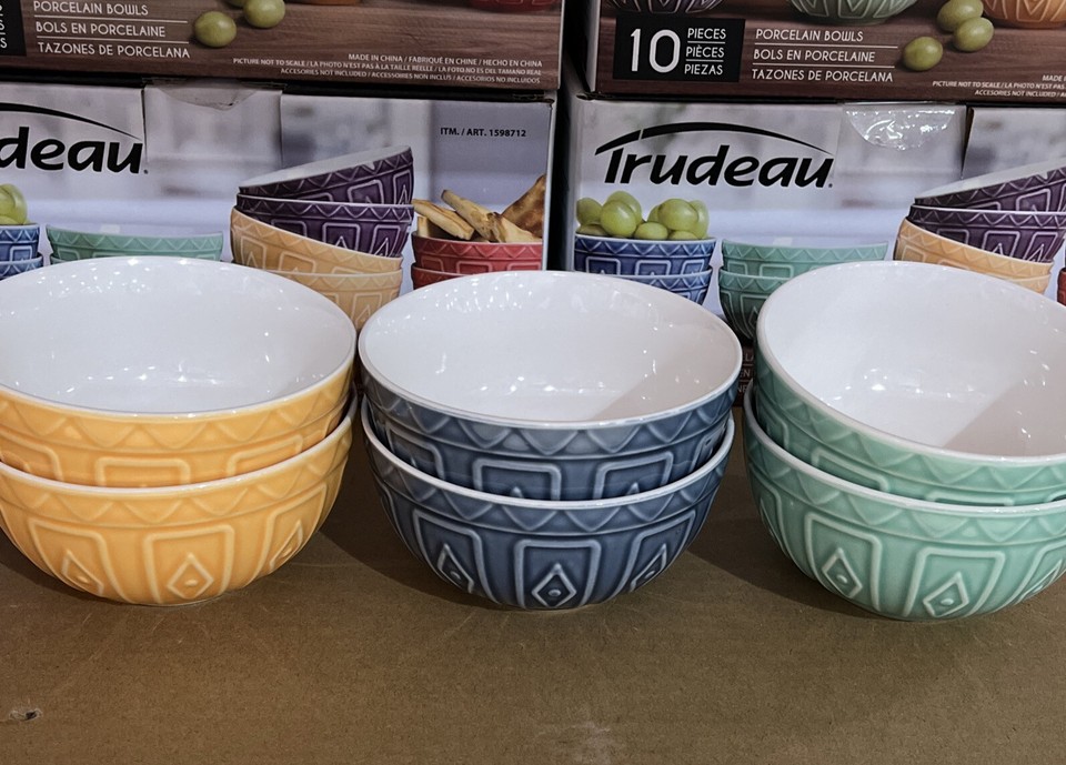 Set Of 10 Trudeau Porcelain Bowls 4.5 in. Multicolor NEW | eBay