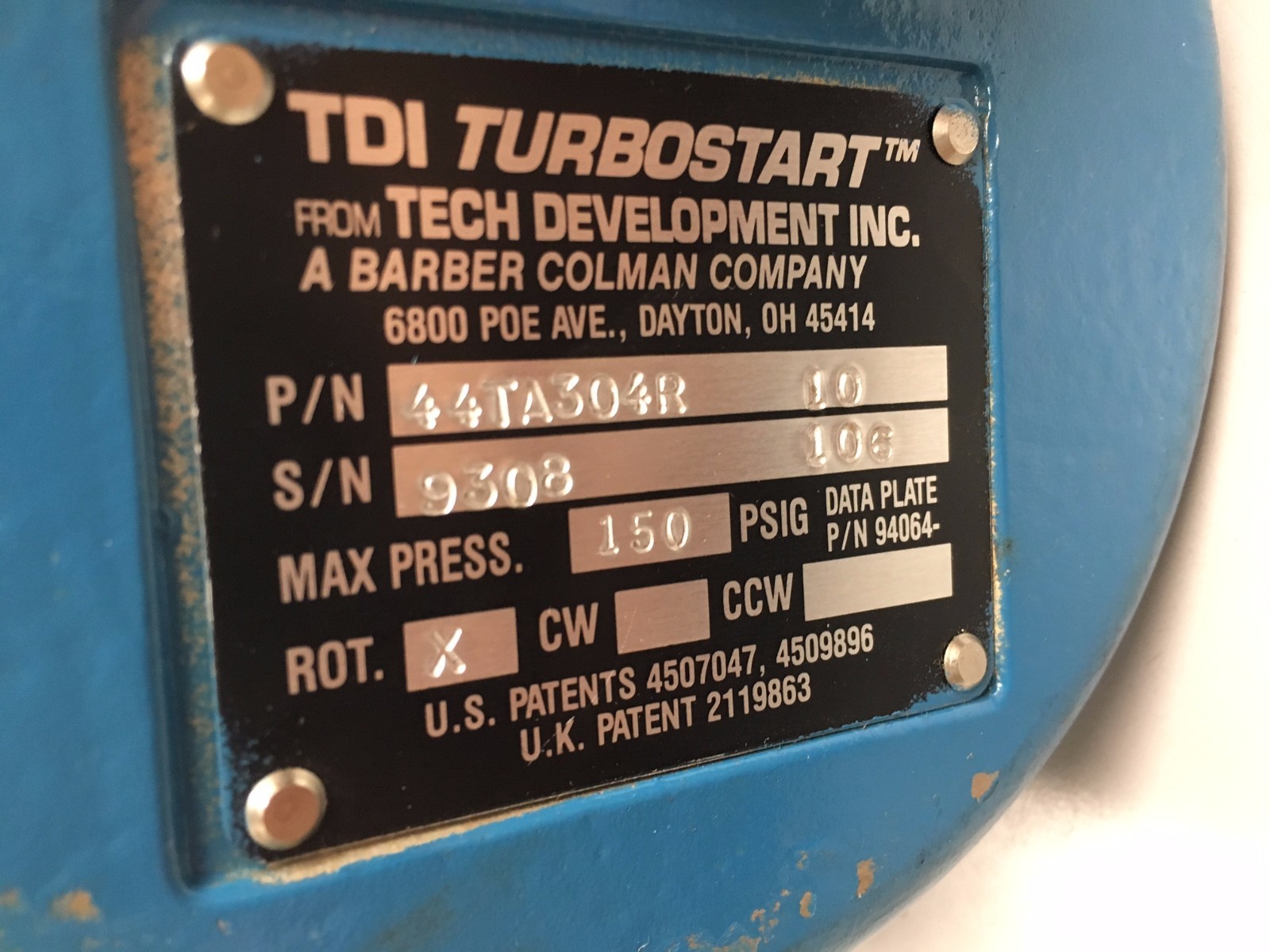 TDI Turbostart 44TA304R, Turbine Air Starter | eBay