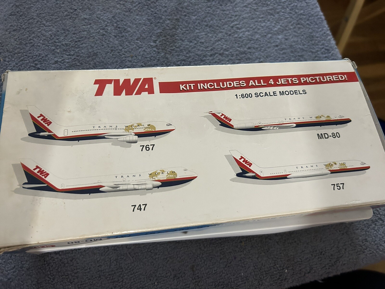 COLLECTOR'S ITEM: NIB TWA JETS 767-757-747 & MD-80 (1:600 SCALE MODELS ...