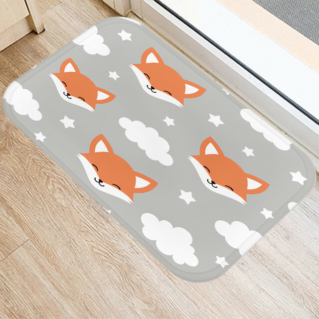 Cartoon fox Door Mat Indoor Hallway Balcony Mats Velvet Living Room ...