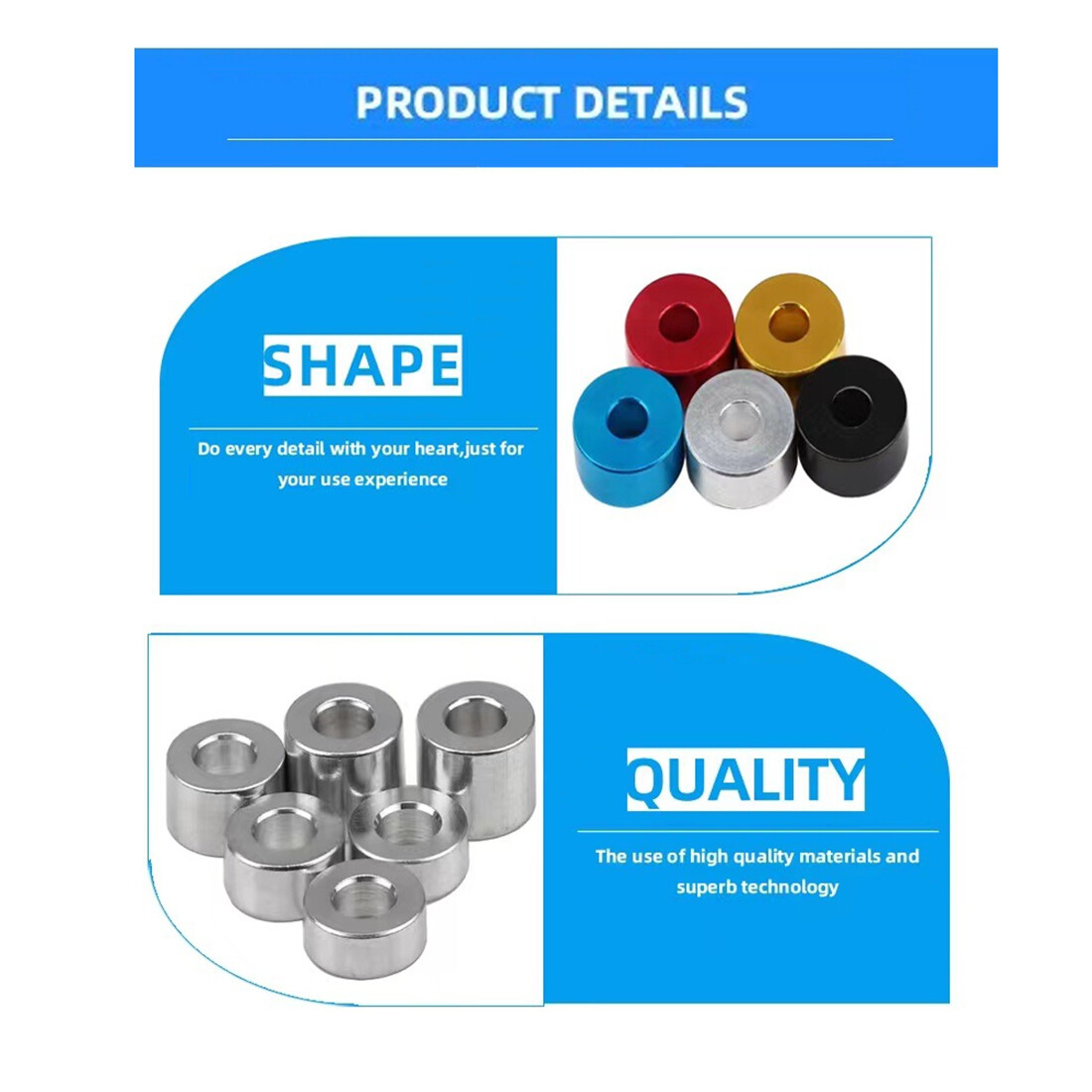 Aluminium Standoff Spacers M2 M3 M4 M5 M6 Anodised Stand Off Collar ...