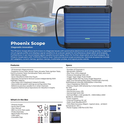 TOPDON Phoenix SMART+ Intelligent Max Diagnostic Tool ECU KEY ...